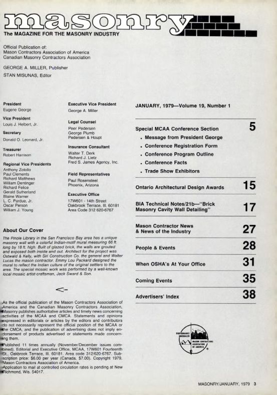 Masonry Magazine January 1979 Page. 3