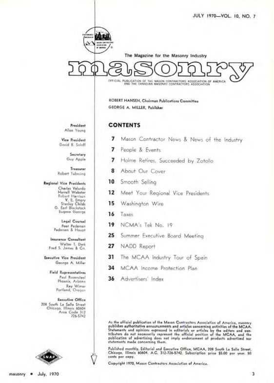 Masonry Magazine July 1970 Page. 3