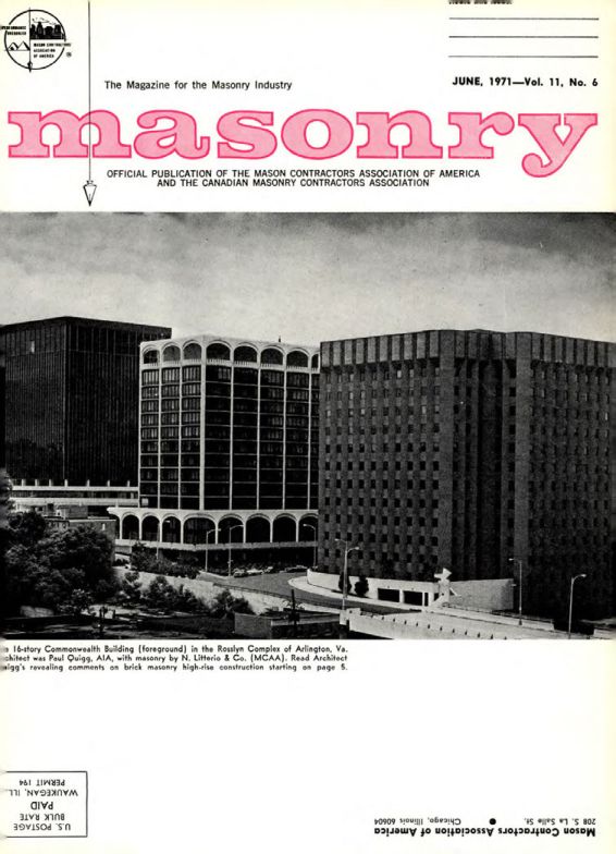 Masonry Magazine June 1971 Page. 1