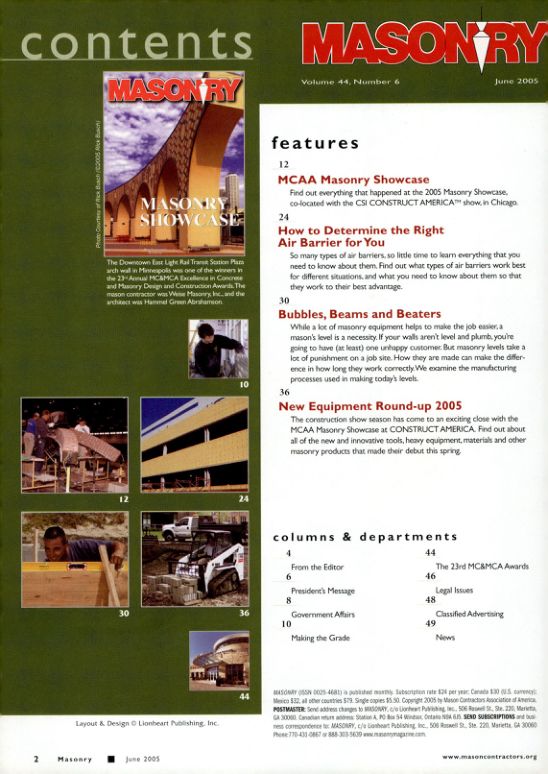 Masonry Magazine June 2005 Page. 4