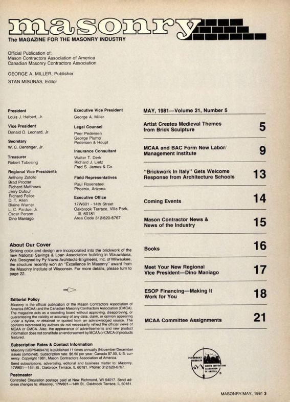 Masonry Magazine May 1981 Page. 3