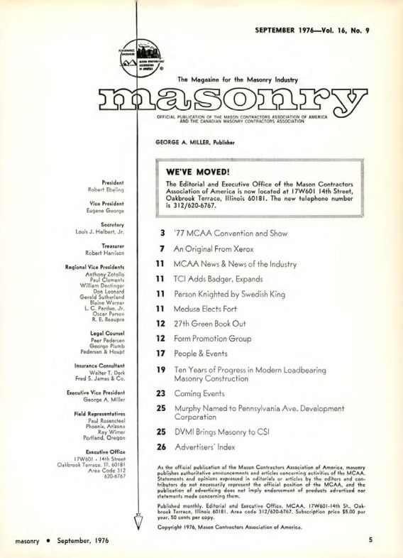 Masonry Magazine September 1976 Page. 5