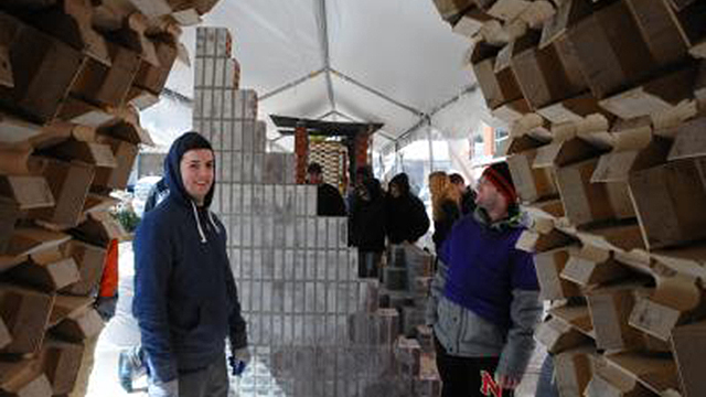 CoAD students erect structures for Masonry Design/Build